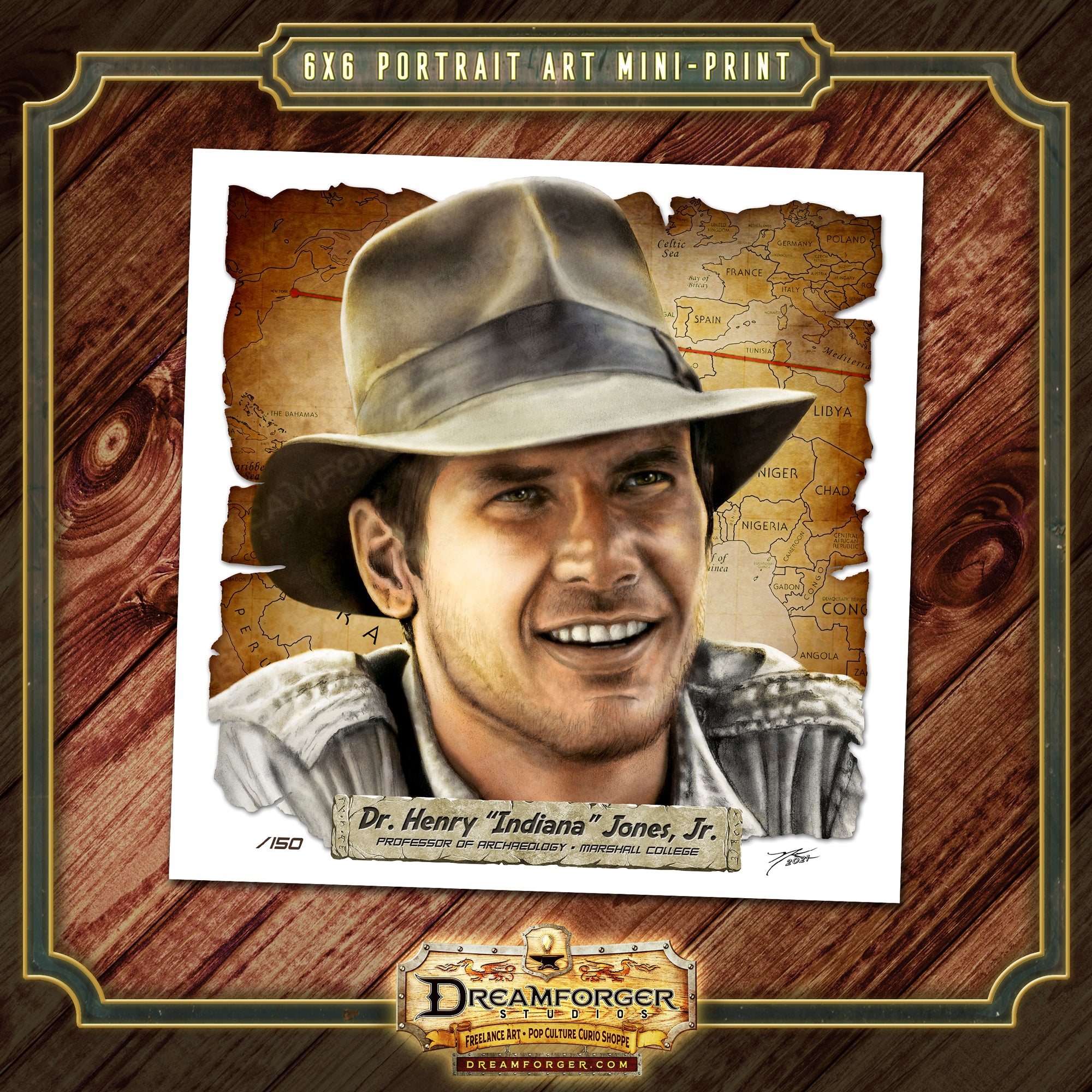 "Dr. Henry "Indiana" Jones Jr." Portrait Art Mini-Print • Run of 150 ...