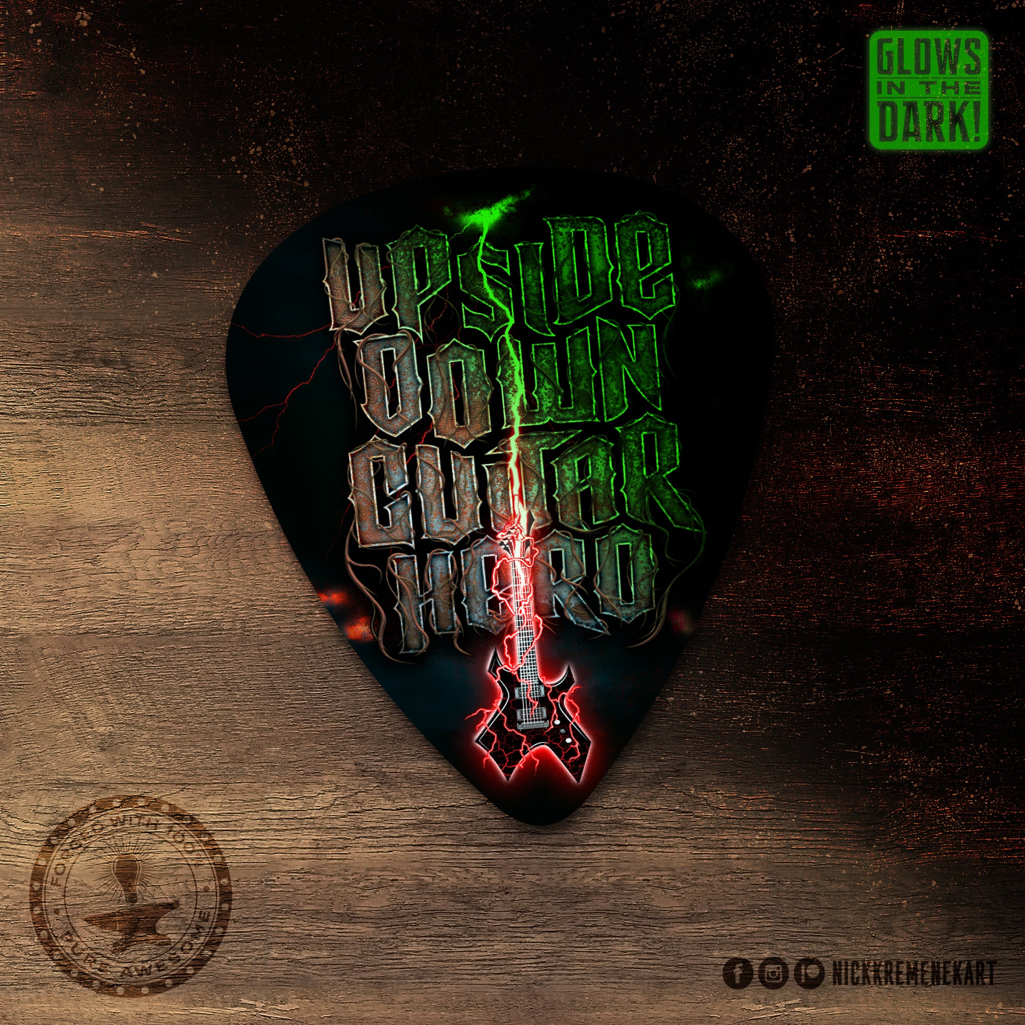 Weirder Tales "Upside-Down Guitar Hero" Vinyl Sticker – Dreamforger Studios