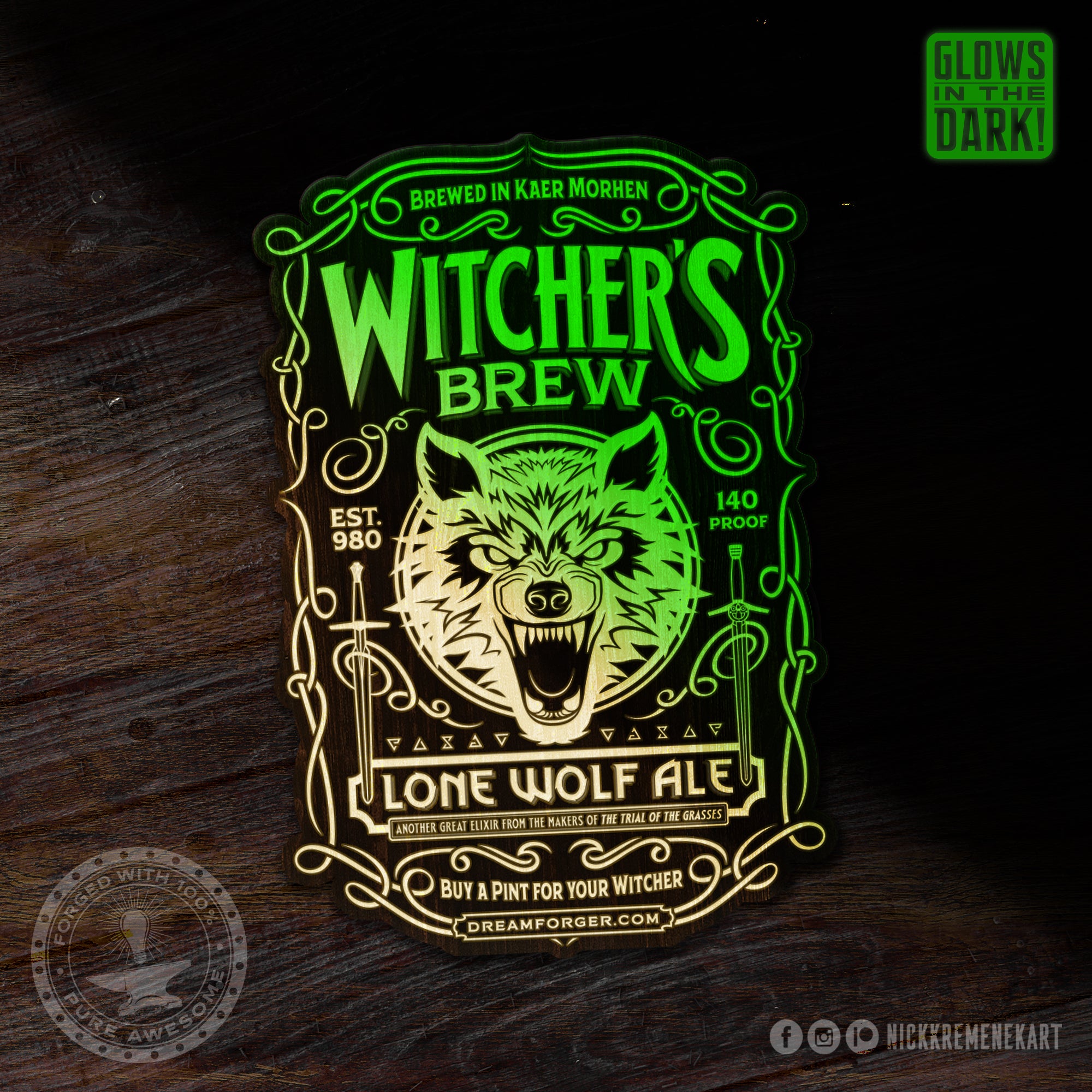 The Witchering "Witcher's Brew" GITD Magical Decal – Dreamforger Studios
