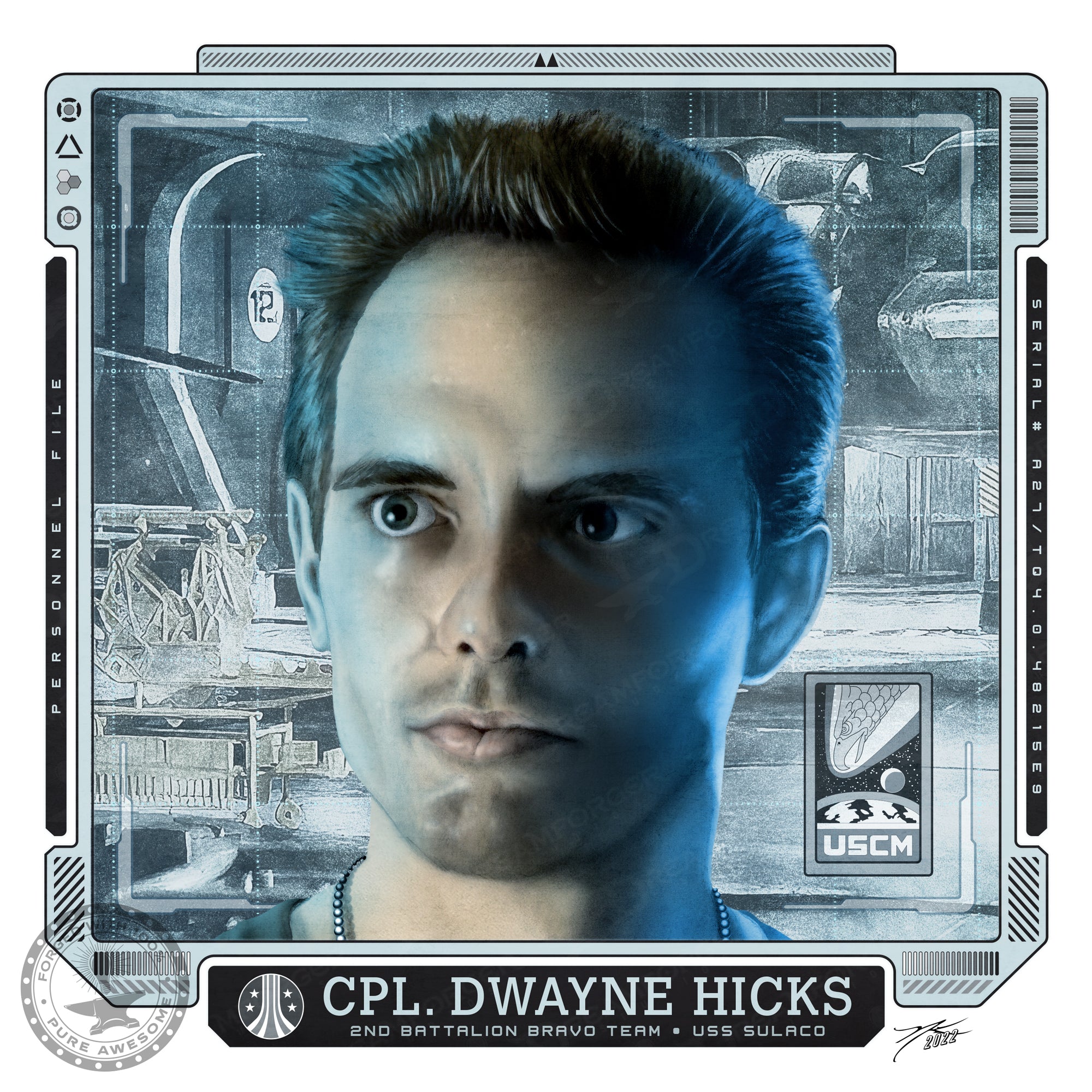 "Corporal Dwayne Hicks" Portrait Art Mini-Print • Run of 150 ...