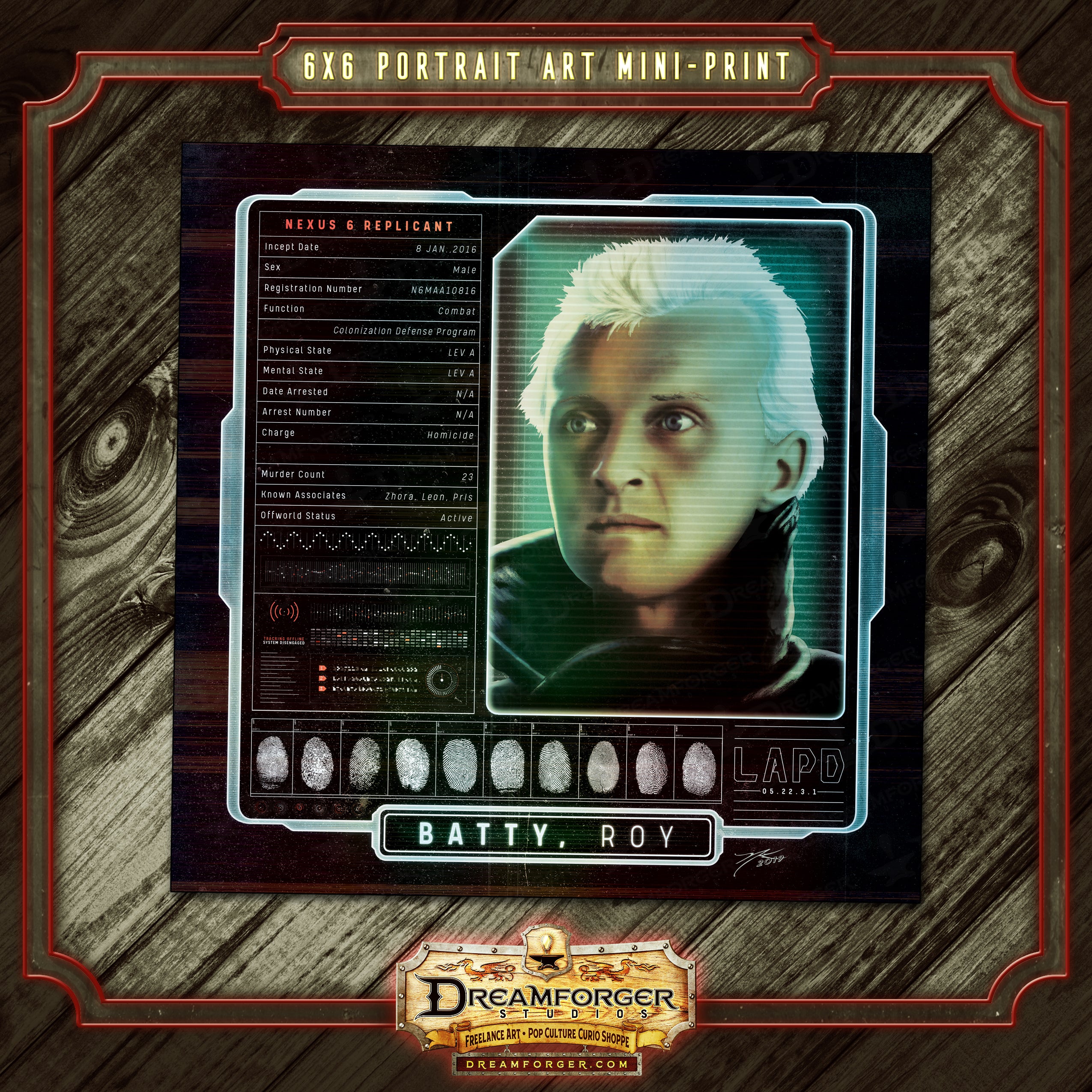 "Roy Batty" Portrait Art Mini-Print • Run of 150 (Remastered ...