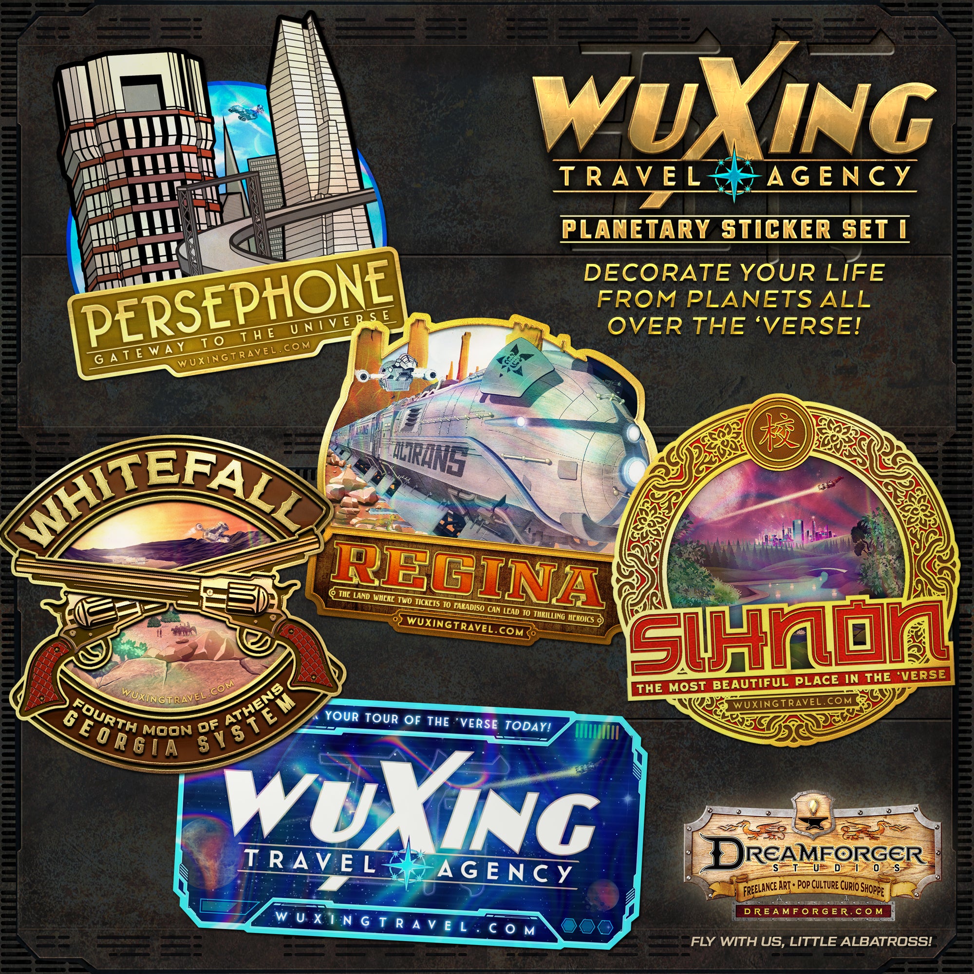 WuXing Travel Agency "Metallic Planetary Stickers Set I" – Dreamforger Studios