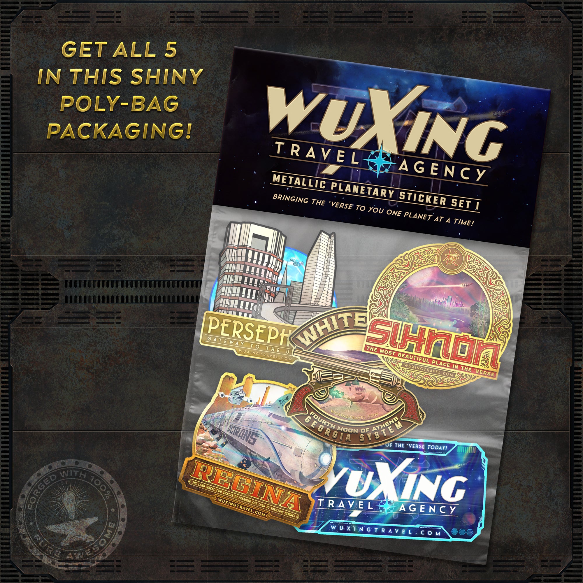 WuXing Travel Agency "Metallic Planetary Stickers Set I" – Dreamforger Studios