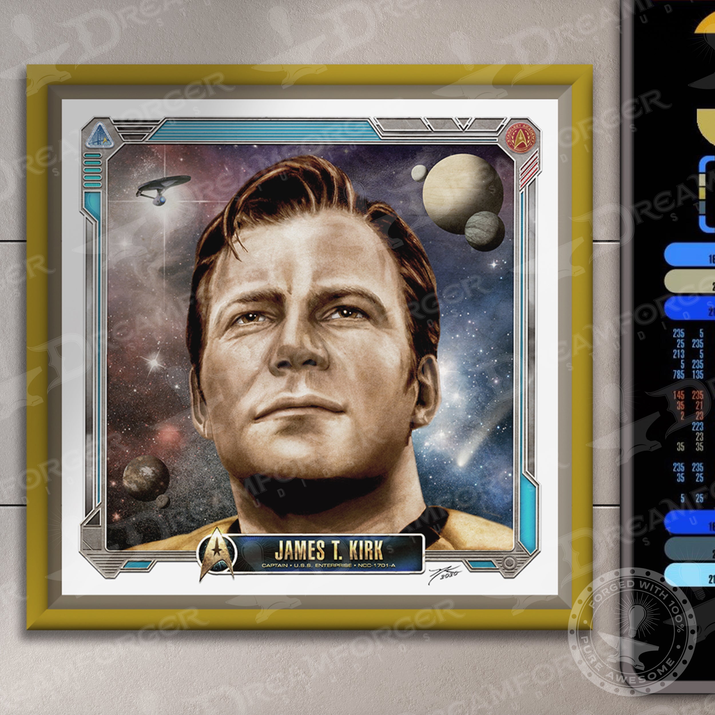 "James T. Kirk • Captain of the U.S.S. Enterprise" Portrait Art Mini-P ...