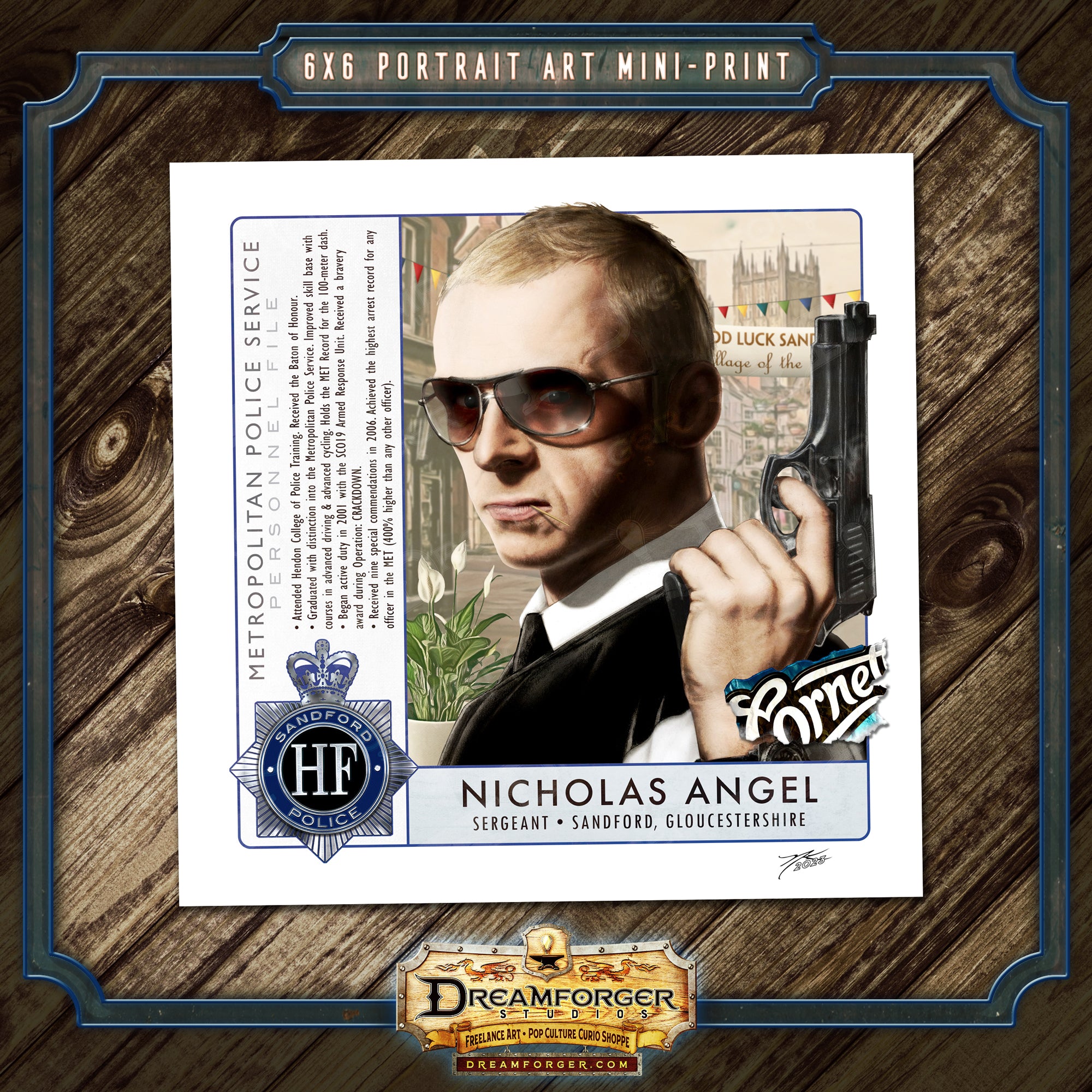 "Sergeant Nicholas Angel" Portrait Art Mini-Print • Run of 150 ...