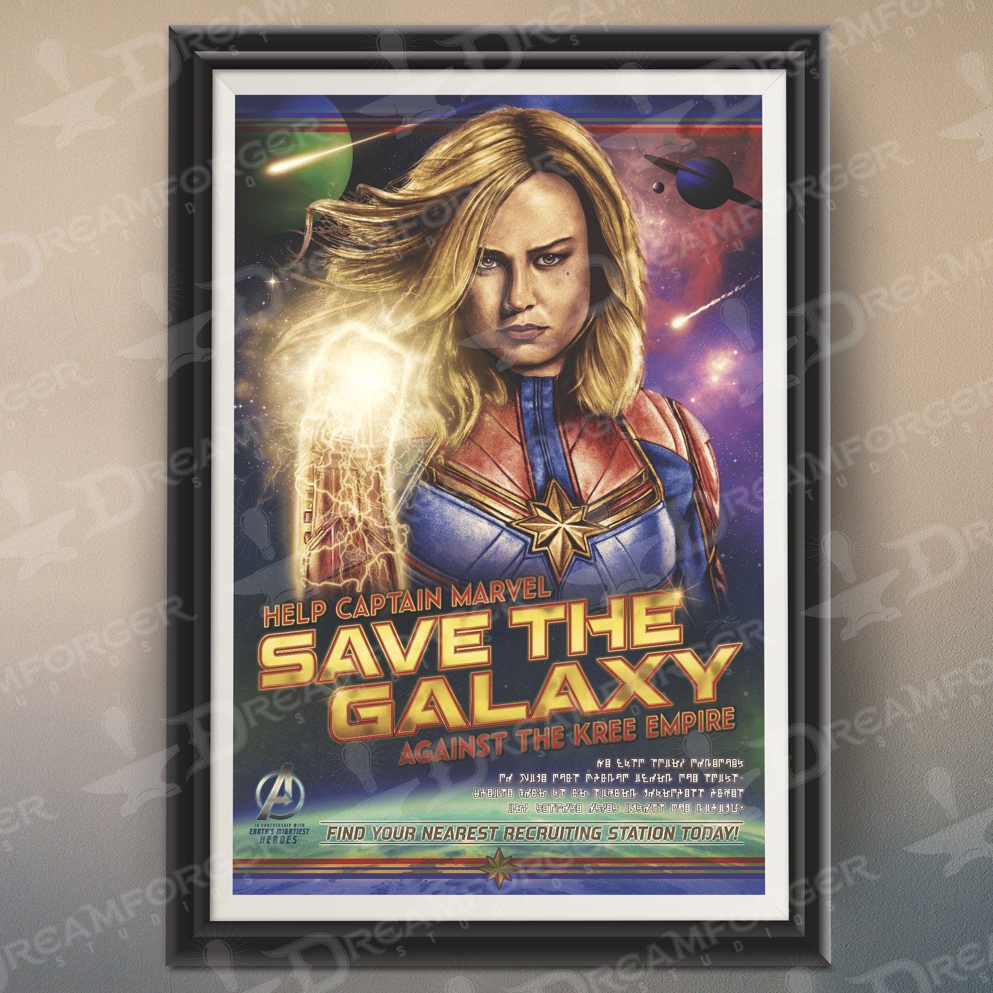 "Captain Marvel Saves the Galaxy" Recruitment Propaganda Poster ...